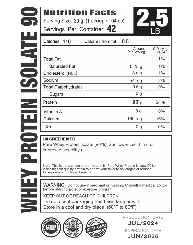 Buy 3 x Whey Protein Isolate 90% - Pure Muscle Building Protein | The ...